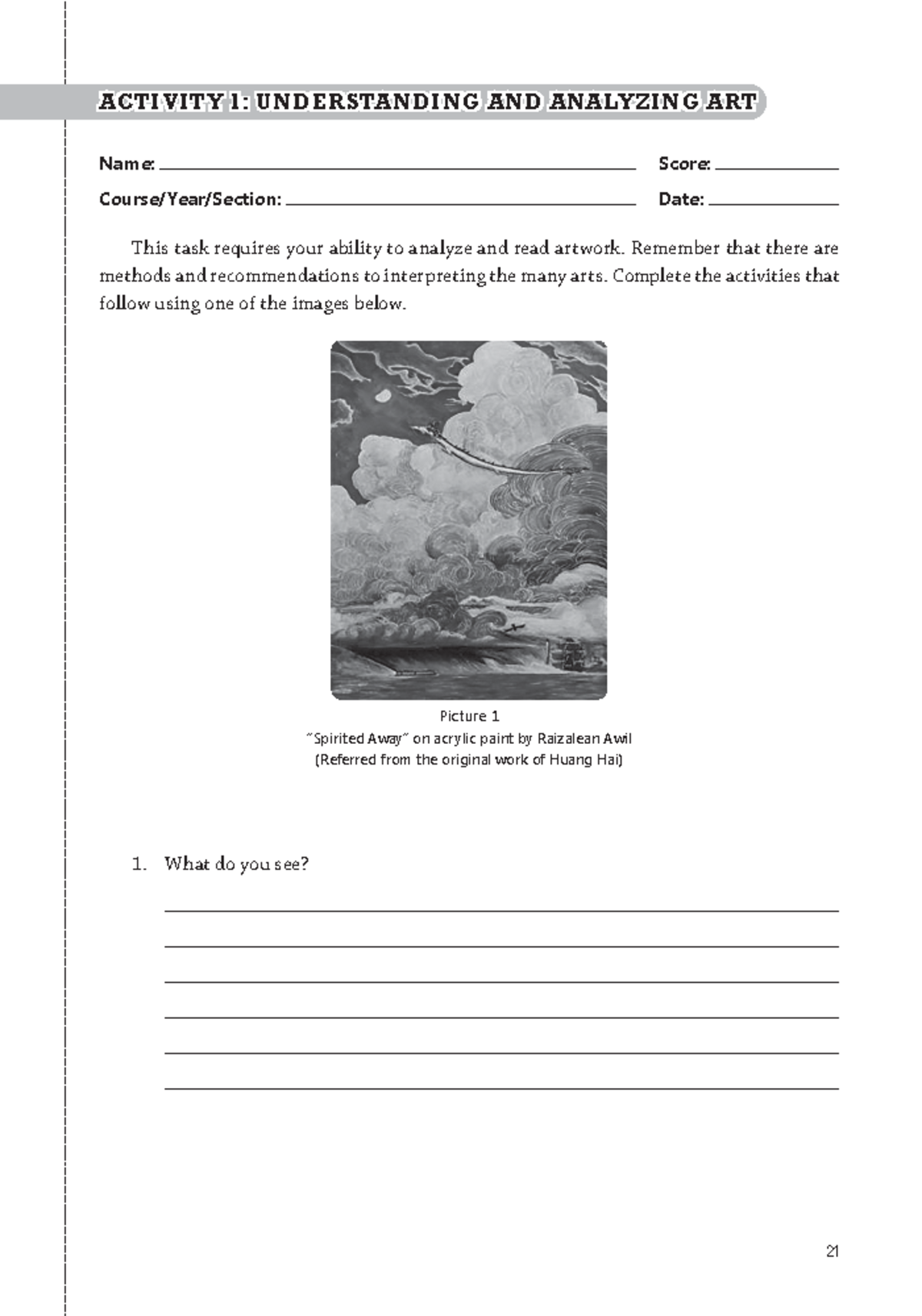 2 Chapter 1 - Exercises - Book - 21 ACTIVITY 1: UNDERSTANDING AND ...