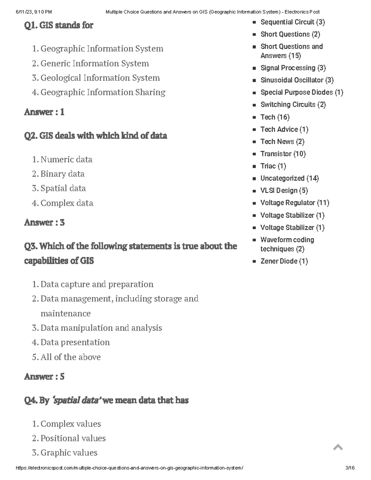 GIS (Geographic Information System) Multiple Choice Questions & Answers - Studocu