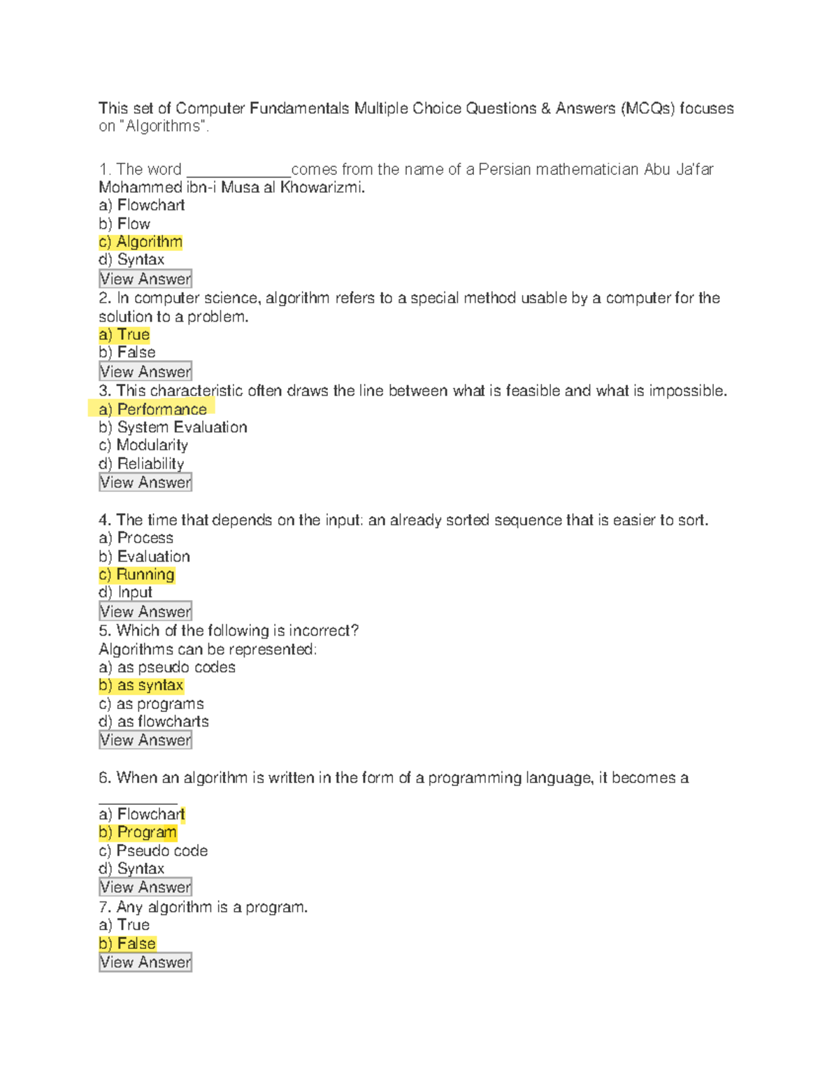 Chap6 - This set of Computer Fundamentals Multiple Choice Questions ...