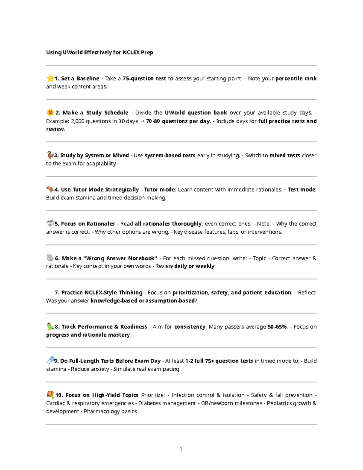 UWorld NCLEX Study Plan: Effective Prep Strategies and Tips - Studocu