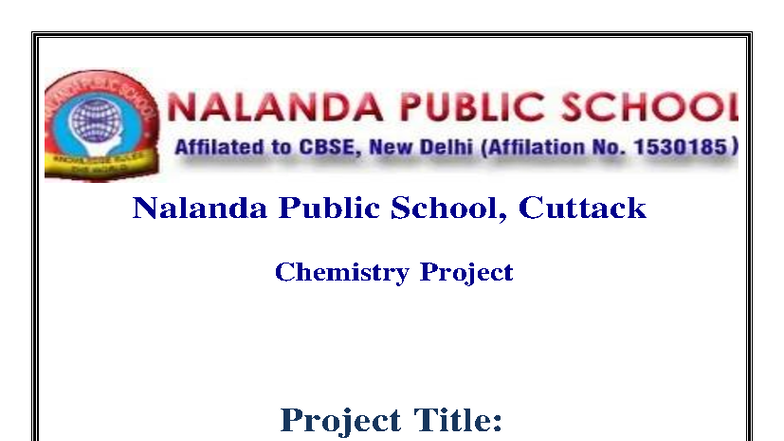 Chemistry Project: Rate of Fermentation in Food Materials (Class XII ...