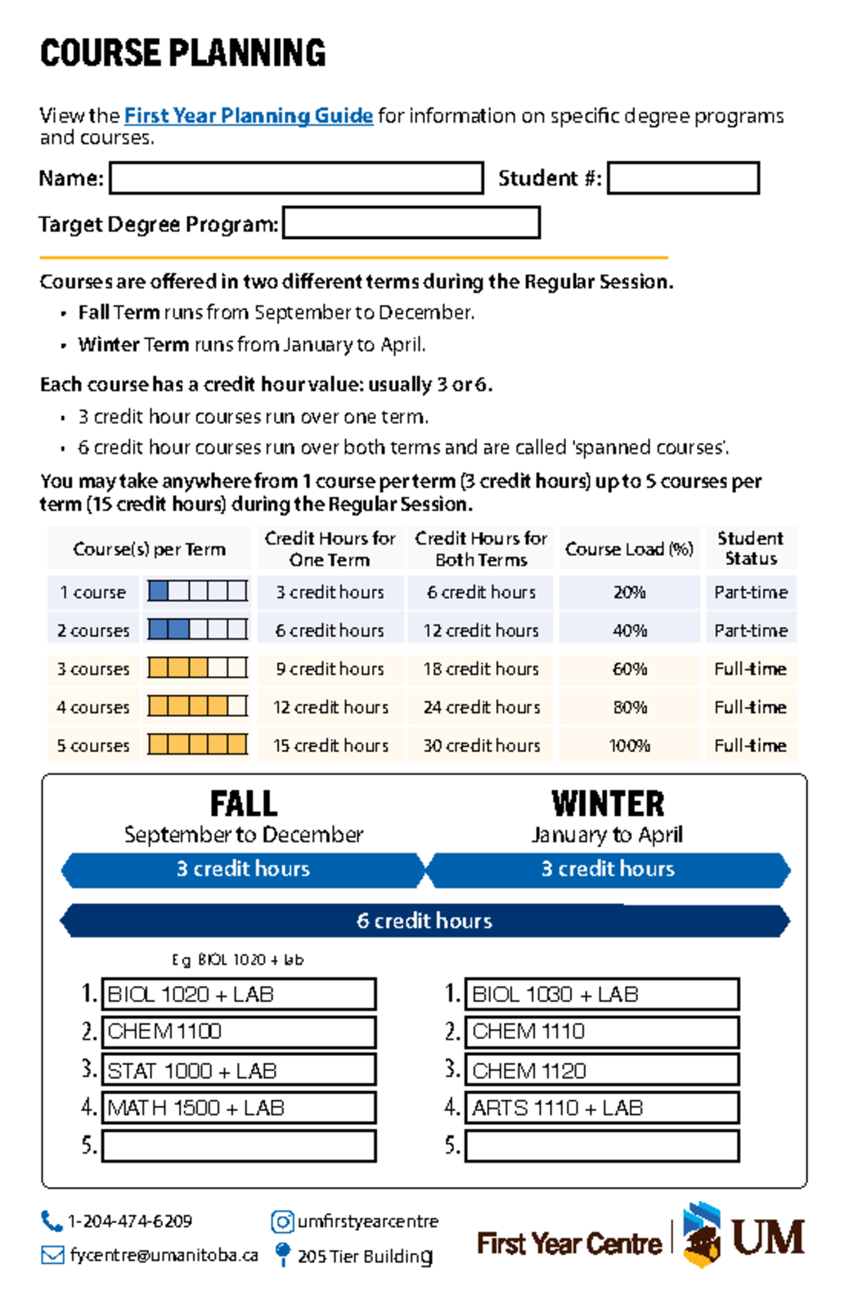 Course-planning - helpful - Name: Student #: Target Degree Program ...