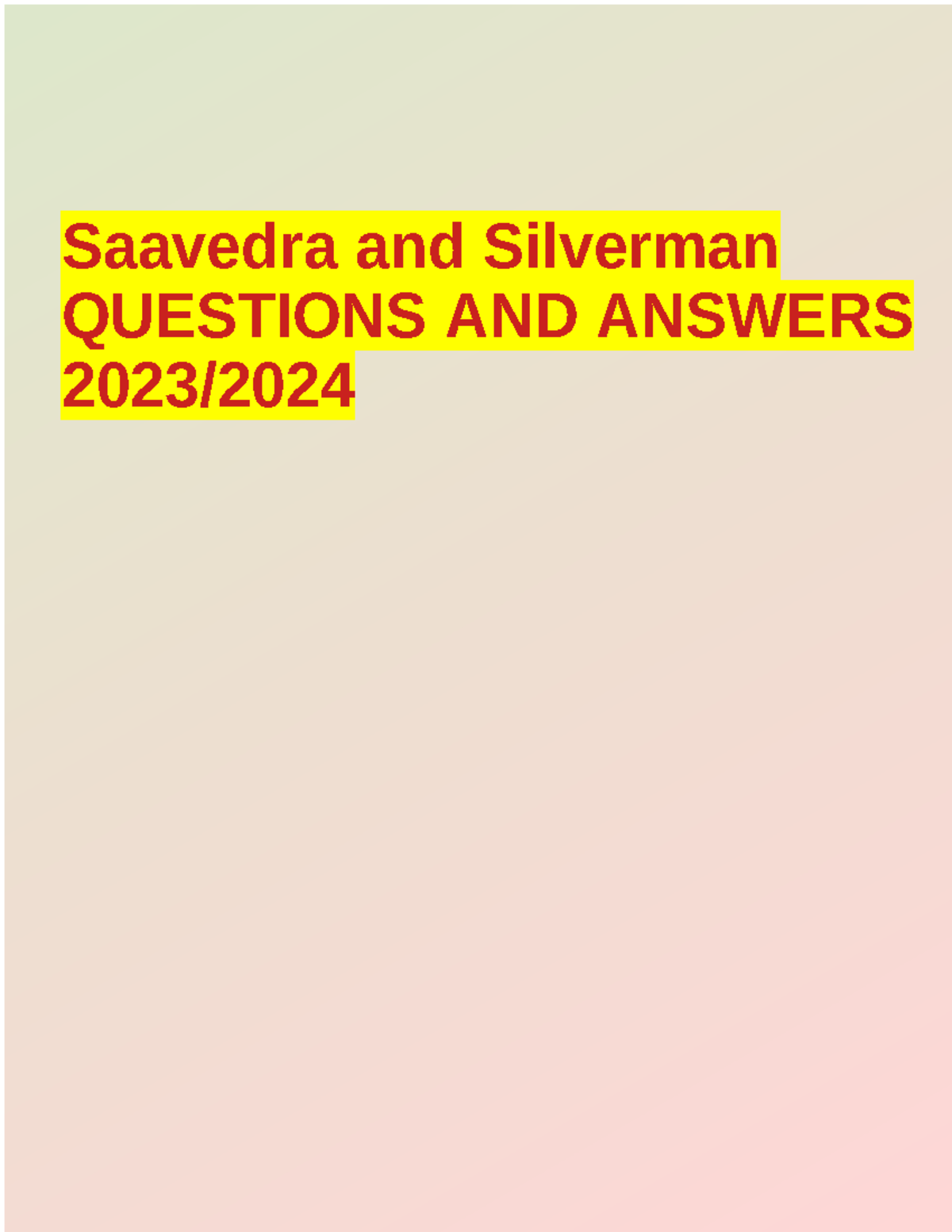 Saavedra and Silverman Case Study: Phobia of Buttons Exam Q&A - Studocu