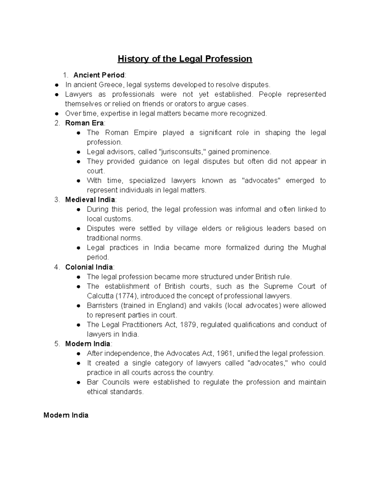 History of the Legal Profession in India: From Ancient to Modern Era ...