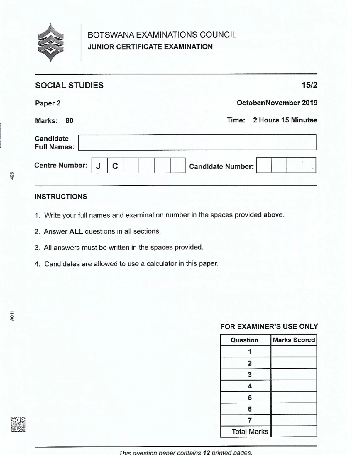 Maitlamo Social Studies Form 1 - End of Sept 2023 Test Paper Review ...