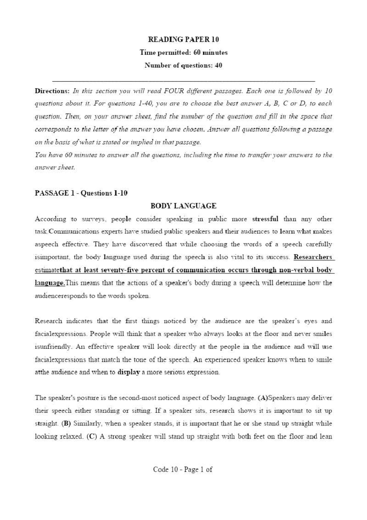 VSTEP Reading Test 10: Comprehensive Practice Questions - Studocu