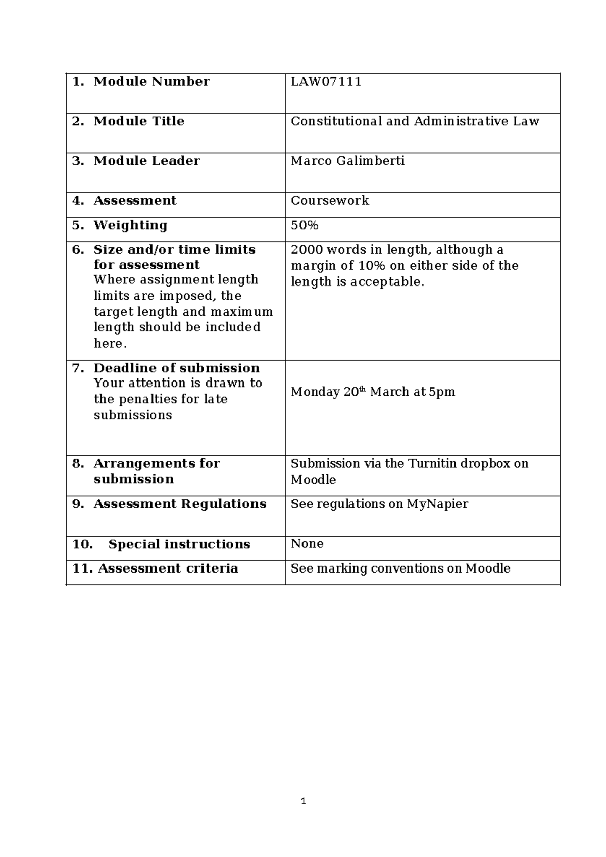Constitutional & Admin Law Coursework Guidelines (Module Code) - Studocu