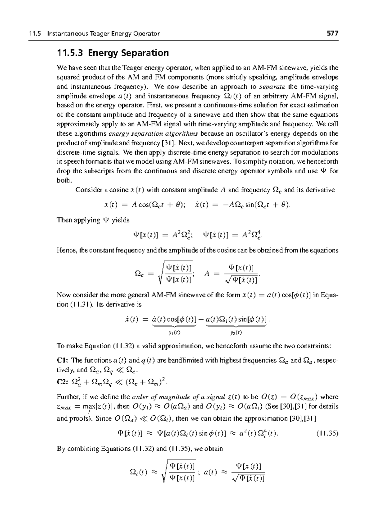 11.5 577 Energy Separation Algorithms for Speech Signals - Studocu