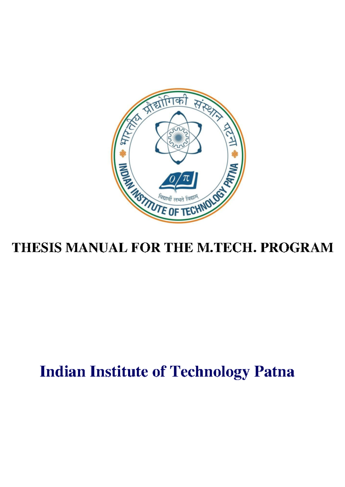 M.TECH THESIS FORMAT GUIDELINES - IIT PATNA - Studocu