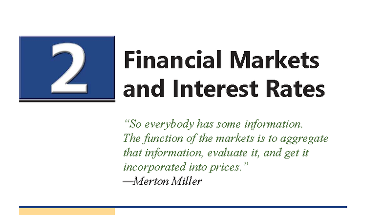 Financial Markets & Interest Rates: Insights from Chapter 2 (GA ch02 ...
