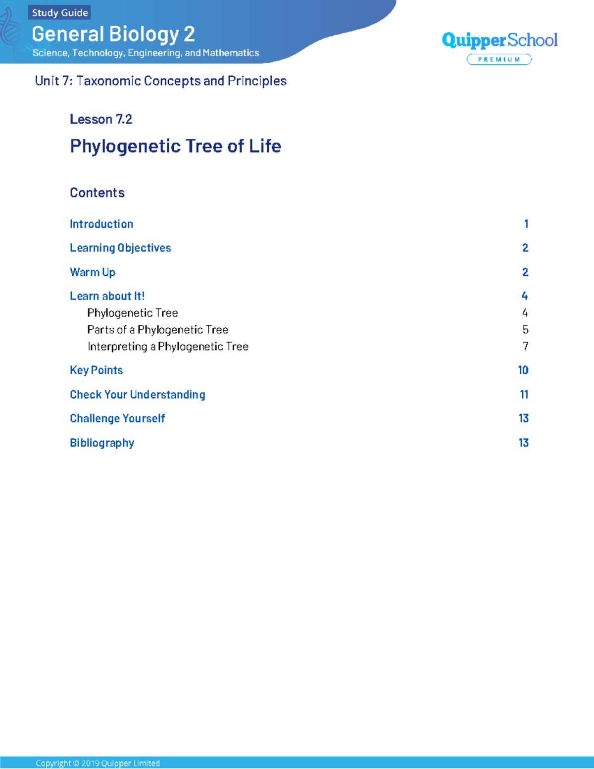 Phylogenetic Tree of Life - Biology Taxonomic Concepts and Principles ...