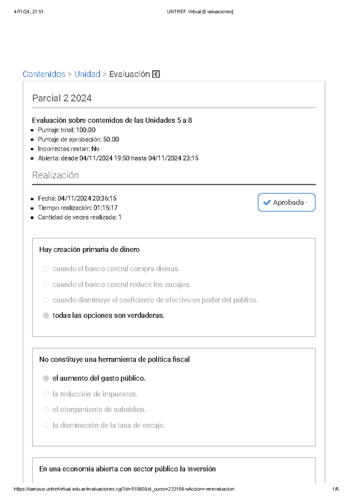 21:51 UNTREF Virtual Evaluación Parcial 2: Contenidos Unidades 5 a 8 - Studocu
