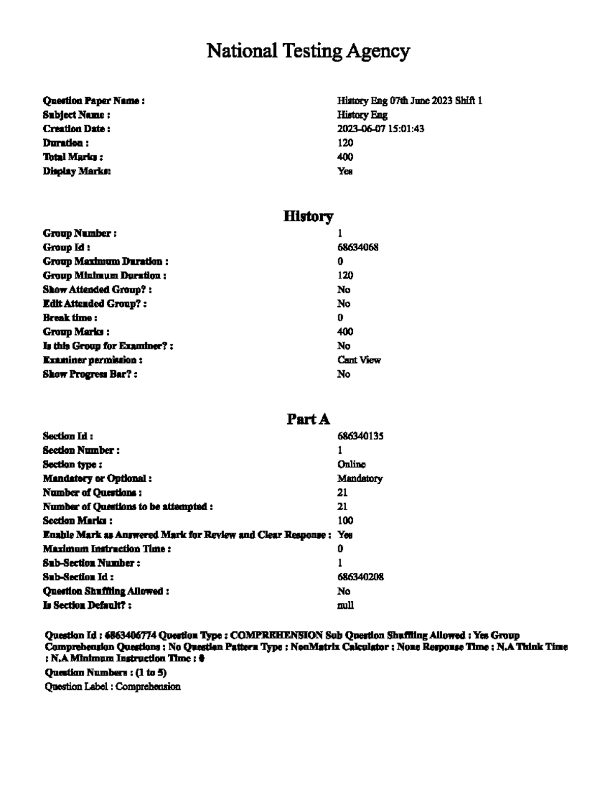 CUET-PG-History-Question-Paper-2023: June 7 Shift 1 Exam - Studocu