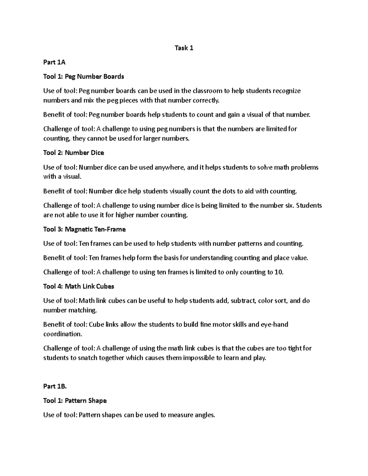 Elementary Math Methods Direct Instruction Lesson Plan - Task 1 Part 1A ...