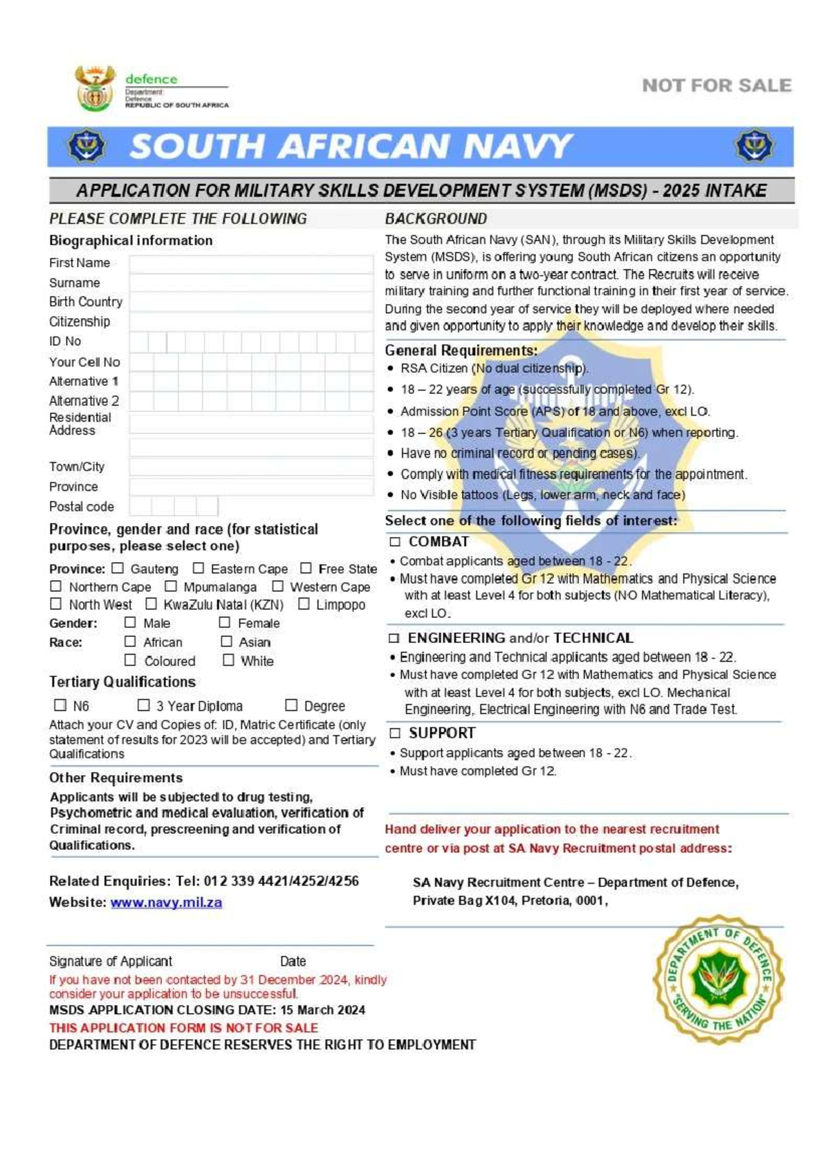 MSDS 2025 SAN Application Guide: Military Skills Development - Studocu