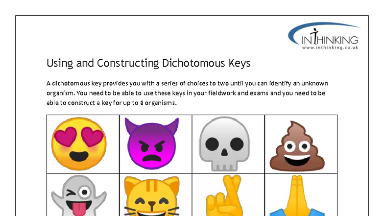 Using and Constructing Dichotomous Keys for Organism Identification ...