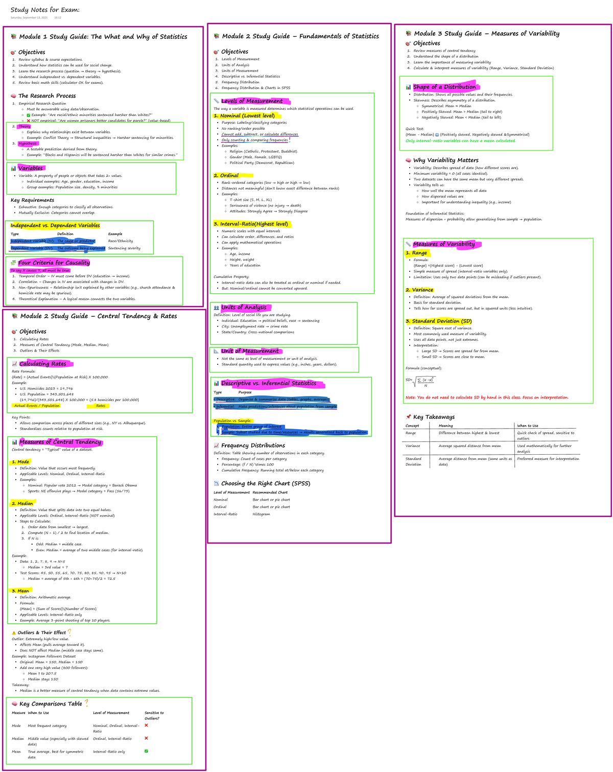 Module 1 Study Guide: Understanding Statistics & Research Methodology - Studocu