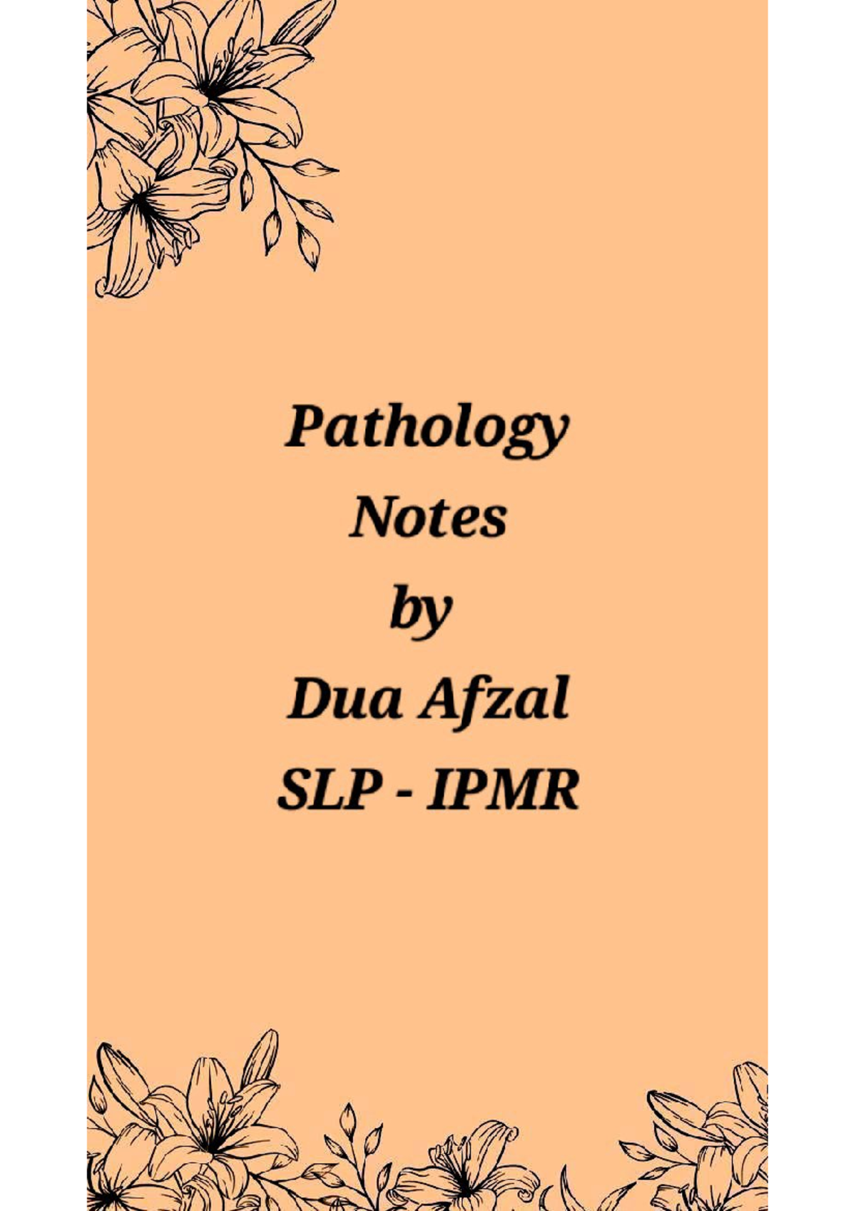 Pathology Notes SLP IPMR - Key Concepts and Mechanisms - Studocu