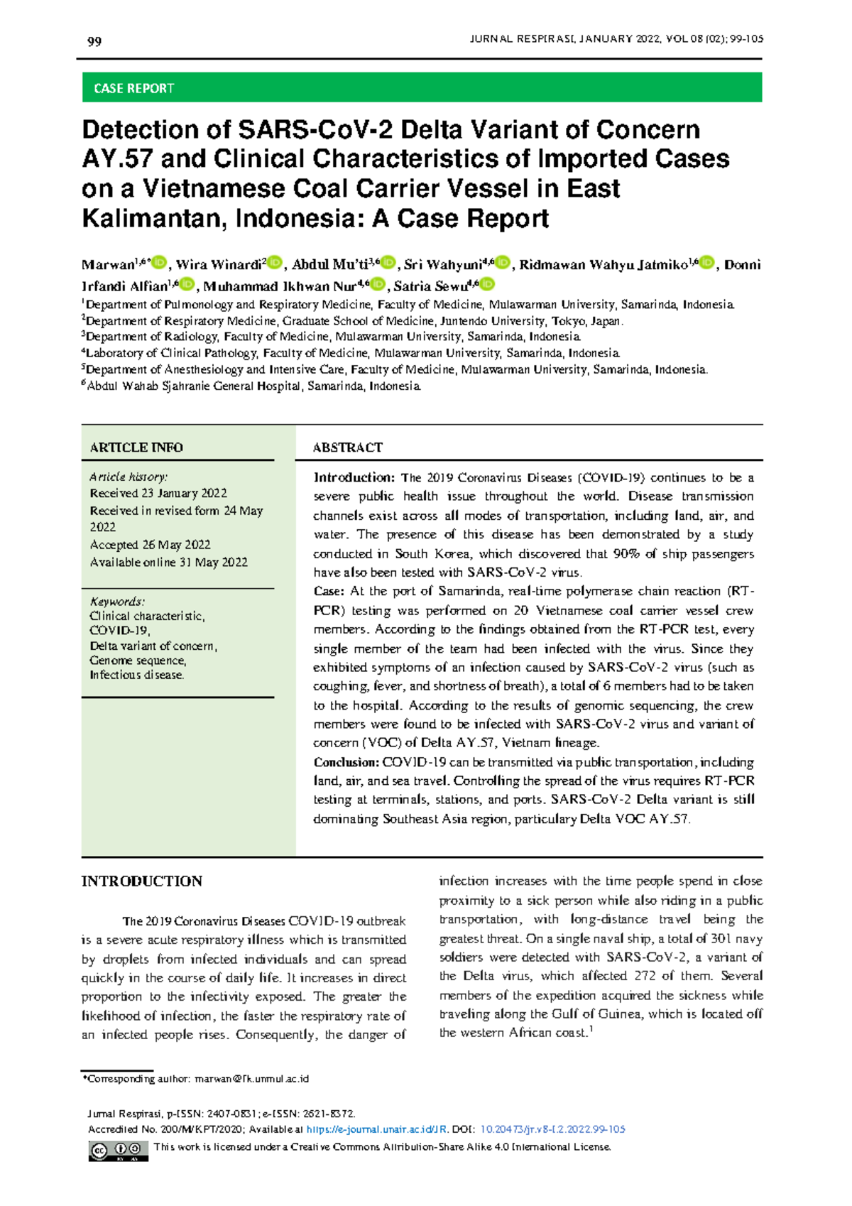 Detection of SARS-Co V-2 Delta Variant of Concern - 2 Department of ...