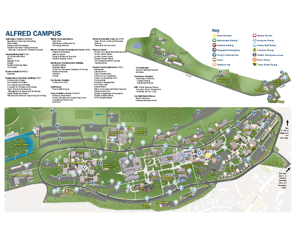 Alfred Campus Map: Key Locations and Services Overview (PHS) - Studocu