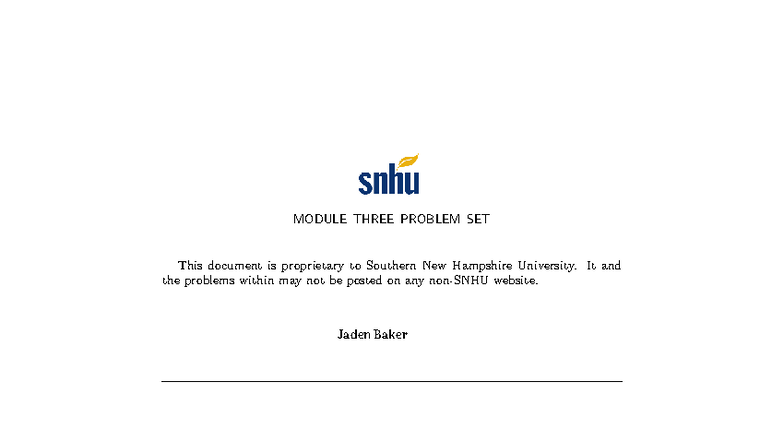 MATH 101: Module 3 Problem Set Solutions and Analysis - Studocu