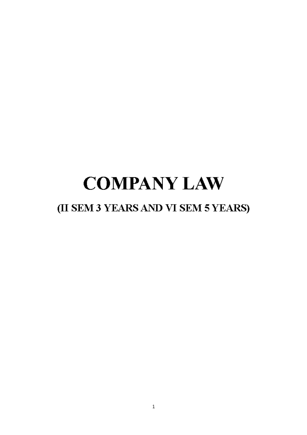 Company Law Comprehensive Study Notes (II SEM 3 Yrs & VI SEM 5 Yrs ...