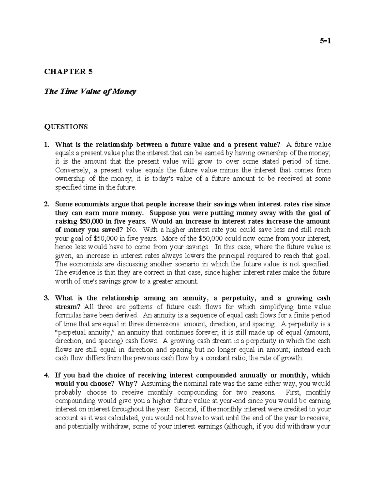 CHAPTER 5 The Time Value of Money Study Guide - Studocu