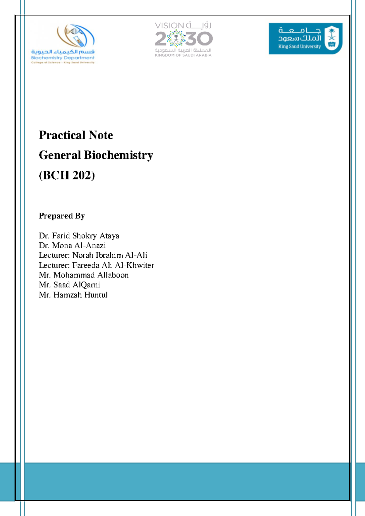 Bch202 practical-modefiedff-converted - Practical Note General Biochemistry (BCH 202) Prepared ...