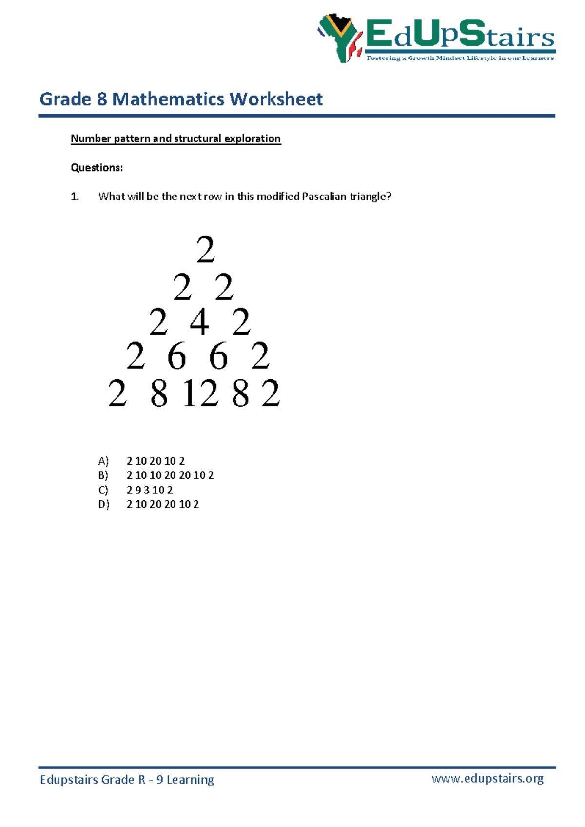 Grade 8 investigation number patterns - Number Patterns Investigation ...