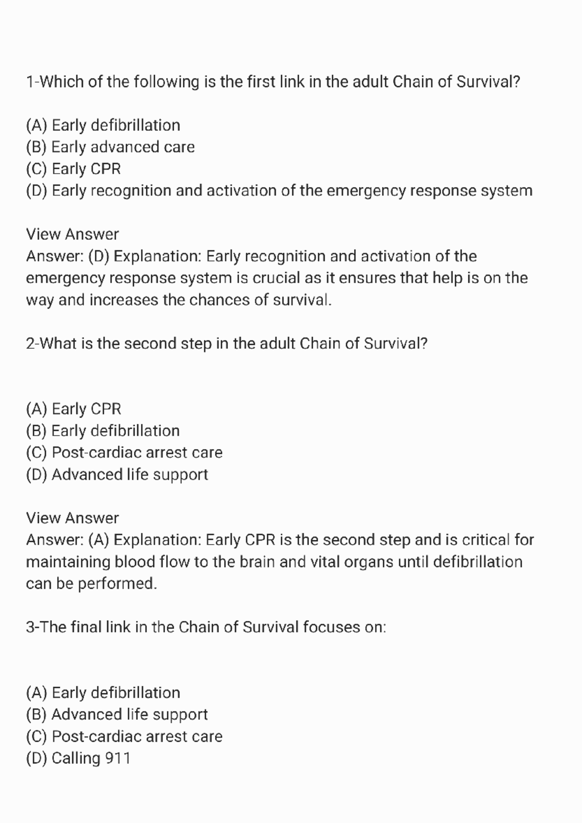 BLS 101: Essential MCQ Quiz on Basic Life Support Techniques - Studocu