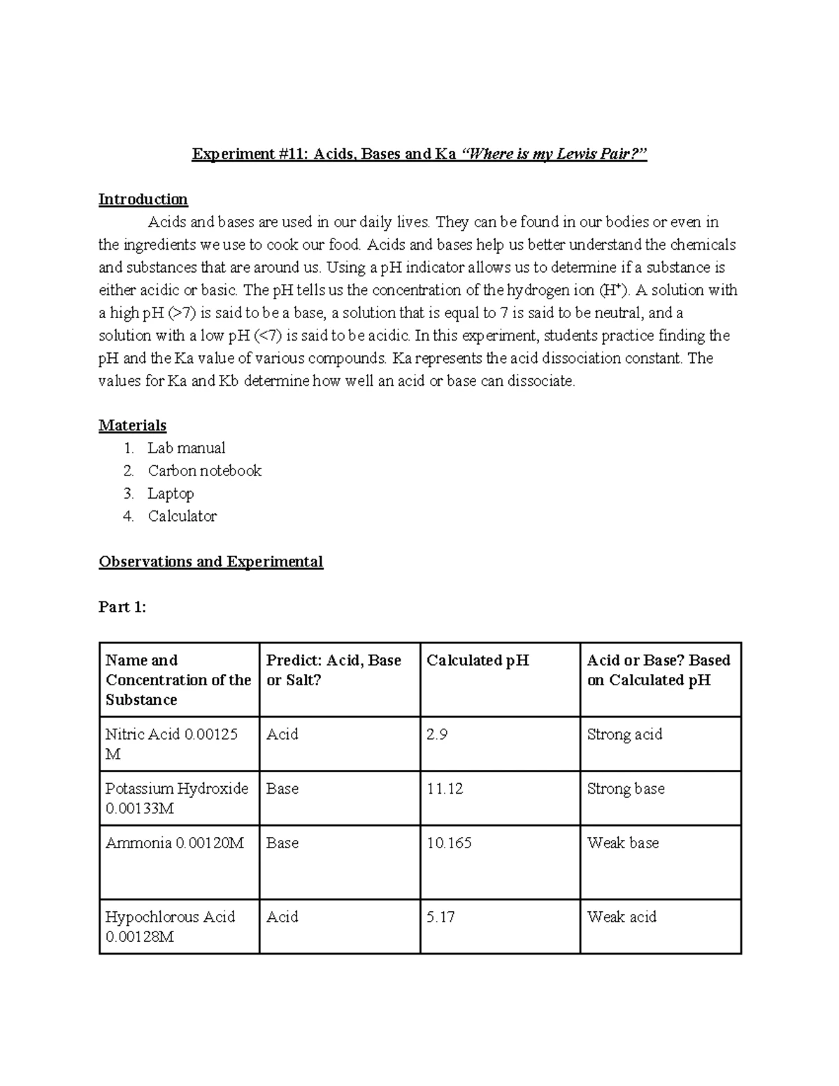 Lab 9: Equilibrium observations and reaction kinetics analysis - Studocu