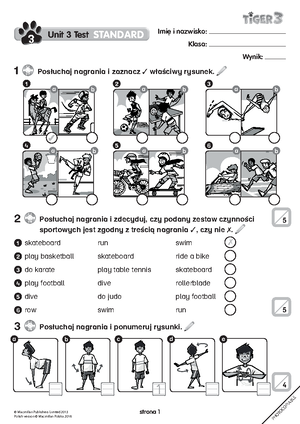Tiger 3 Unit 4 Standard Test Questions and Answers - Studocu