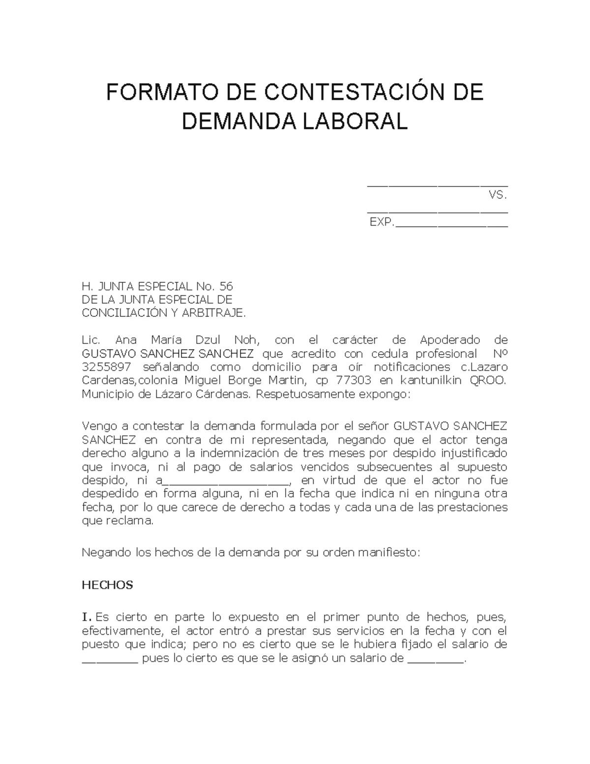 Modelo de demanda de incumplimiento de contrato formato ...