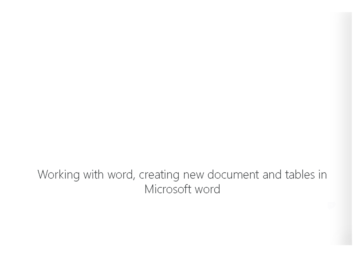 APPLICATION PACKAGES 1: Creating & Managing Documents in MS Word - Studocu