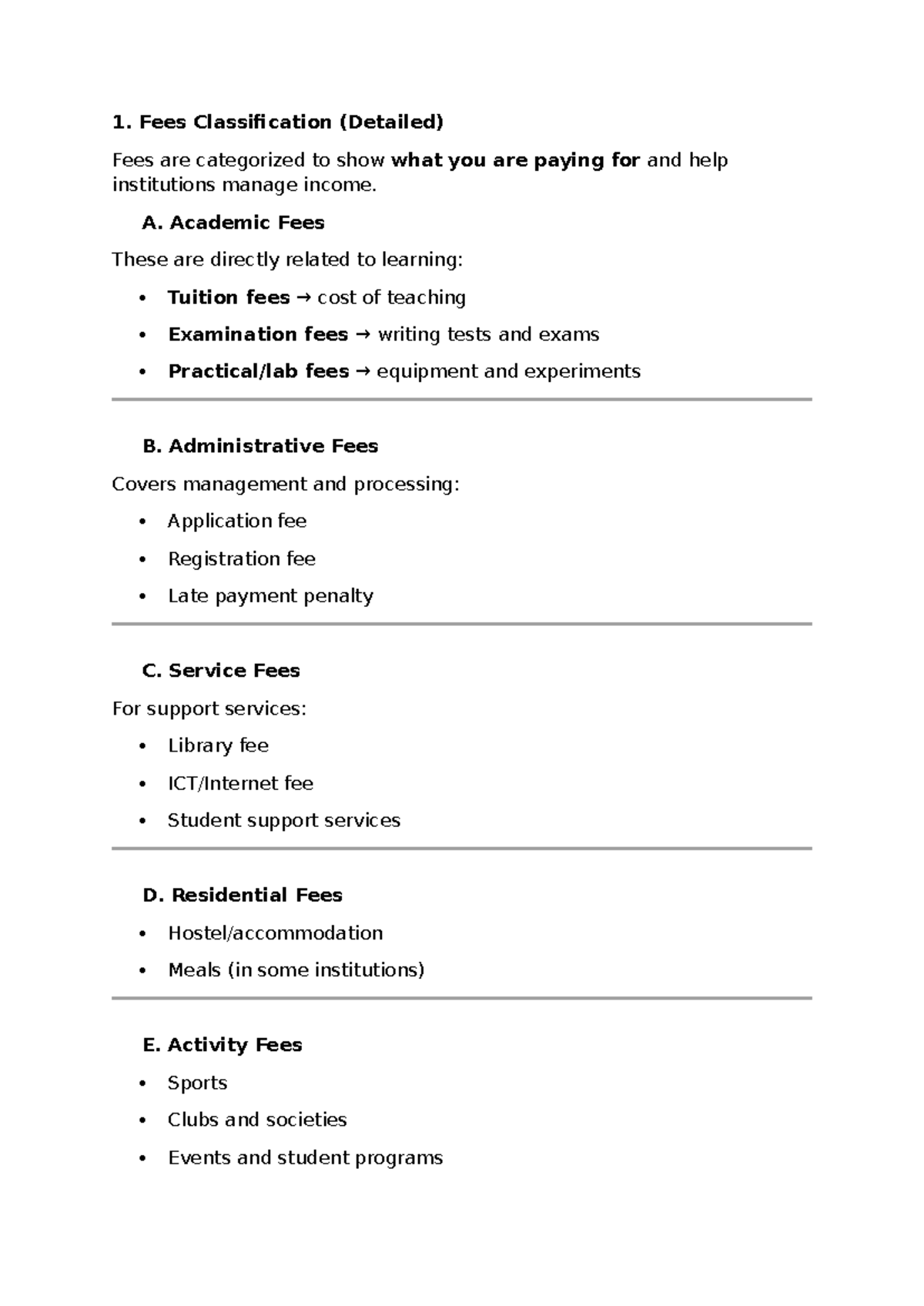 Fees Classification and Animal Nutrition Overview - Studocu
