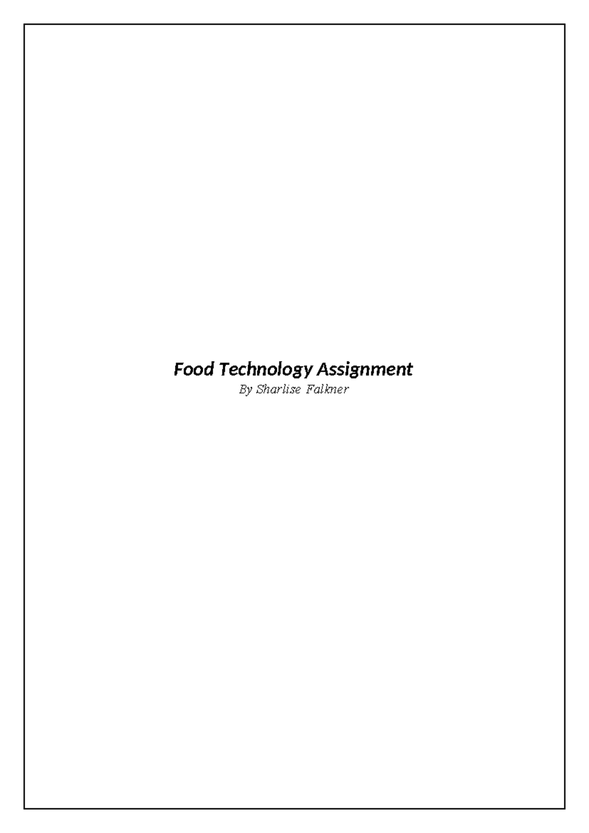 Food Technology Assignment - Preheat oven to 180°C. Line 2 baking trays ...