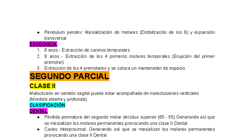Pendulum Pendex: Tratamiento Clase II y Maloclusiones Dentales - Studocu