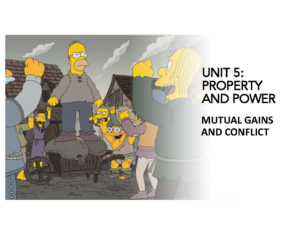 Unit 5: Property and Power - Analyzing Mutual Gains and Conflict - UNIT ...