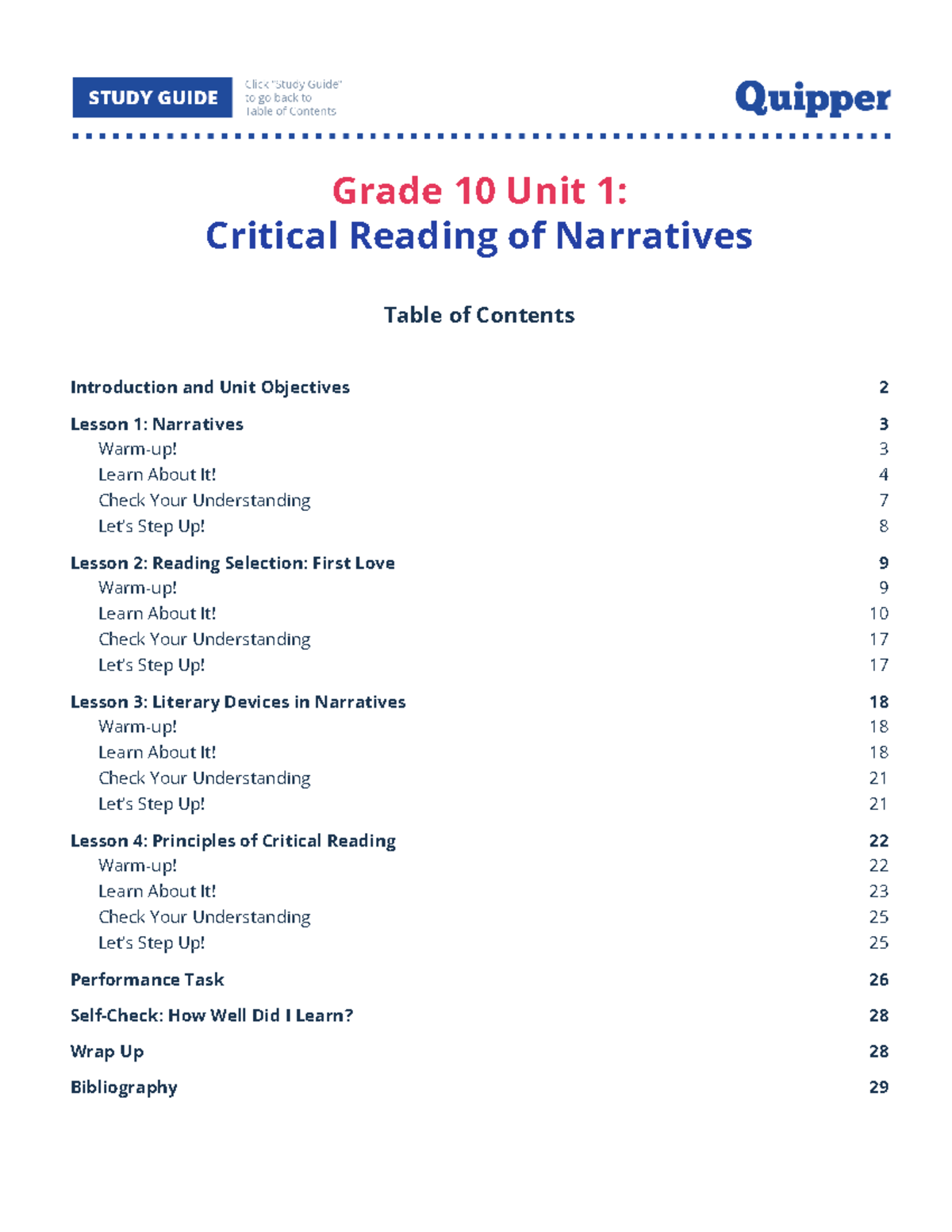PDF Grade-10 Unit-1 Critical-Reading-of-Narratives-4-topics - Grade 10 ...