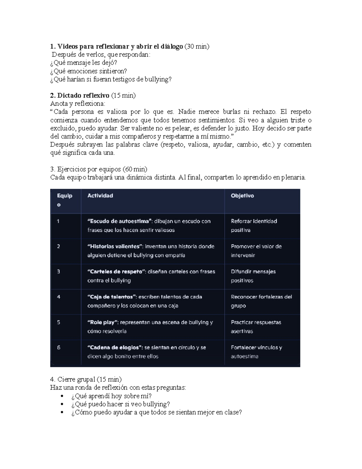 Contra el Bullying: Reflexiones y Ejercicios para el Cambio - Studocu