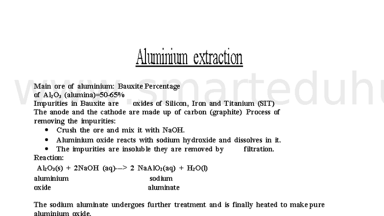 Aluminium Extraction: Bauxite Processing & Purification - REVISION ...