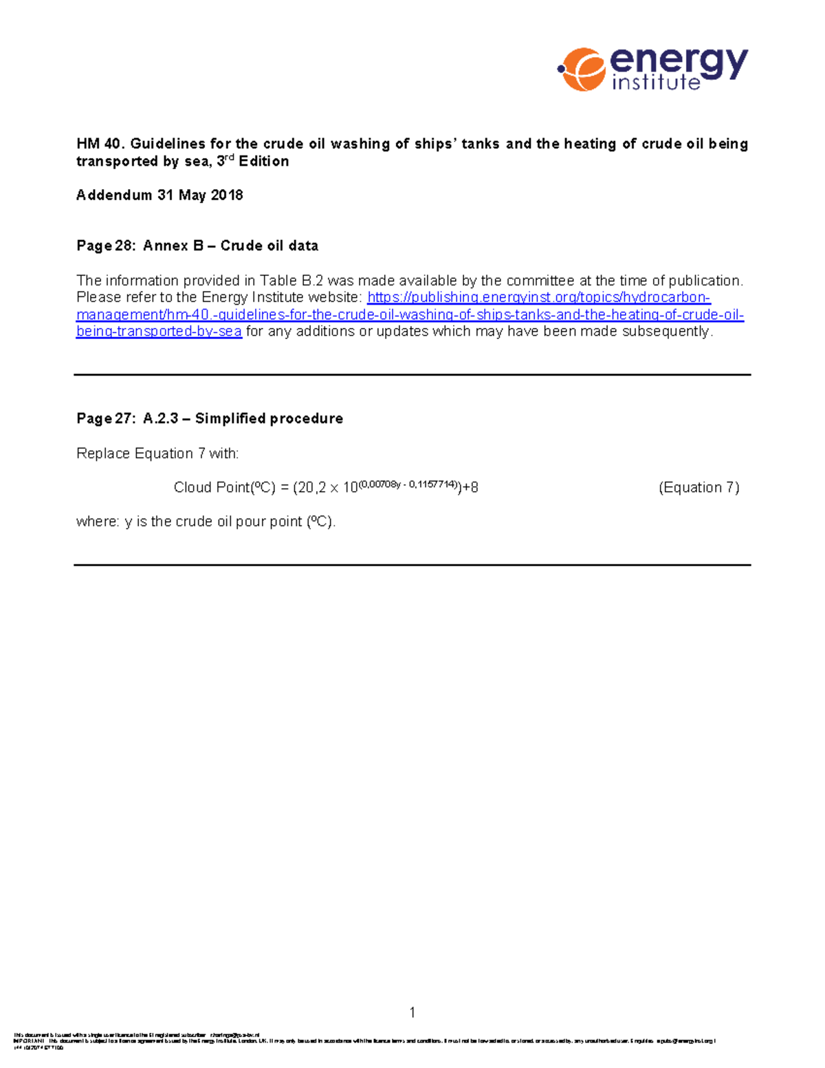 HM 40 Guidelines for Crude Oil Washing and Heating at Sea - Studocu