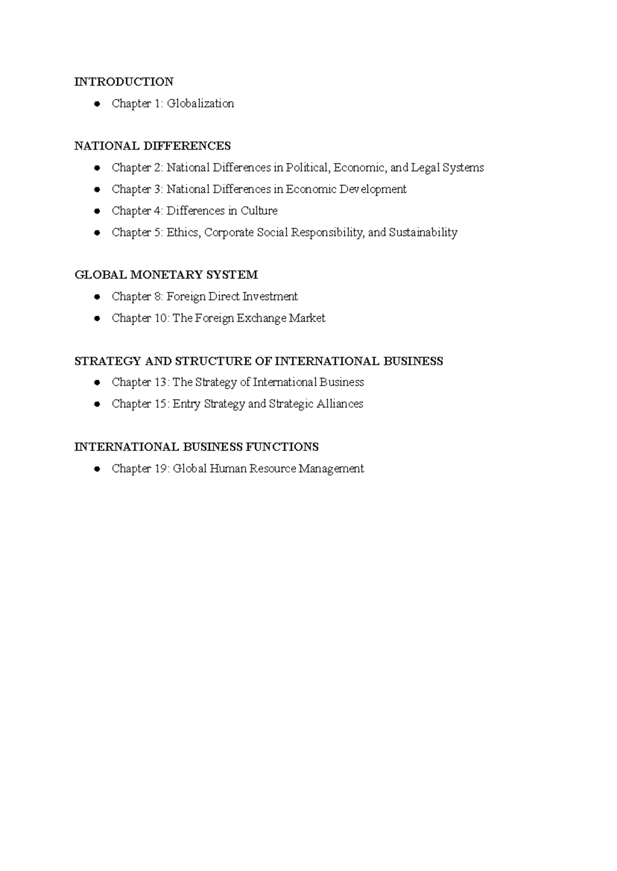 IB Revision: Globalization, National Differences, and International ...