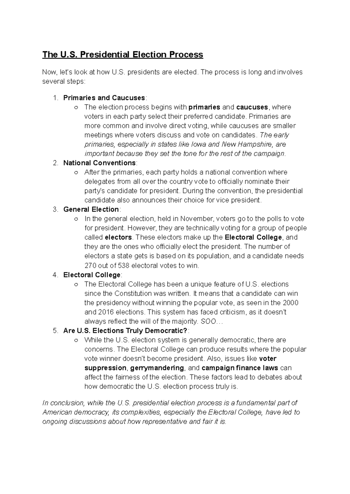 Us election process - The U. Presidential Election Process Now, let’s ...