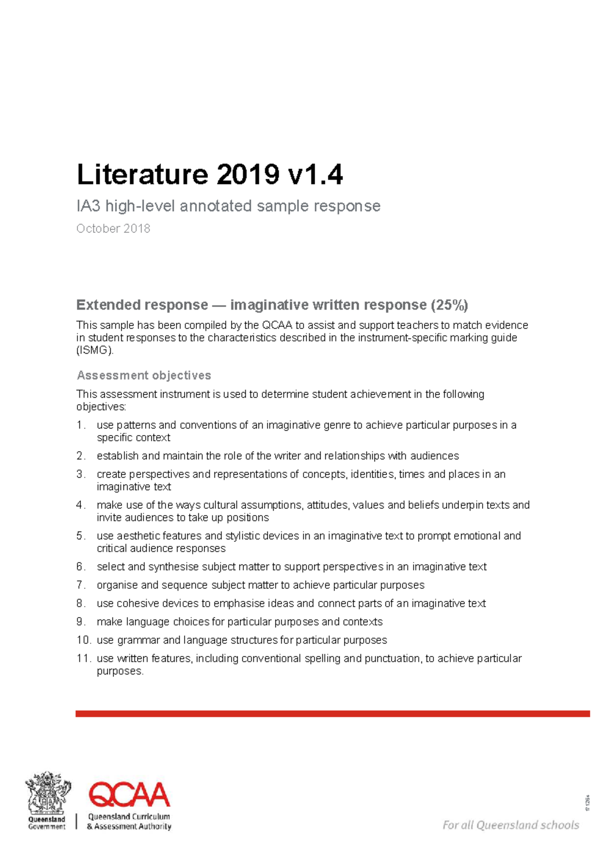 Literature 2019 v1.4 IA3 Annotated Sample Response - 25/25 Marks - Studocu
