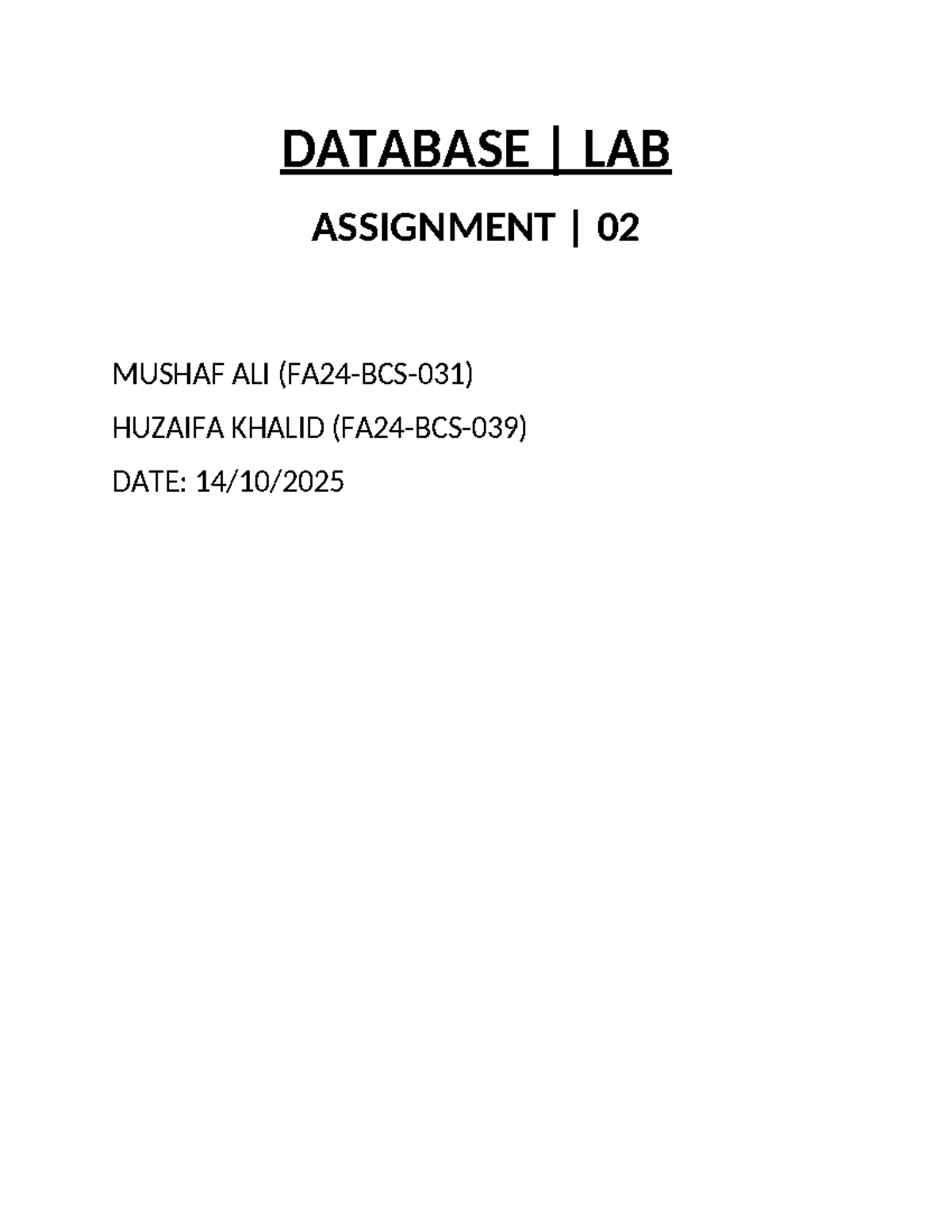 DB LAB ASSIGNMENT 02: SQL Queries for Employee Data Analysis - Studocu