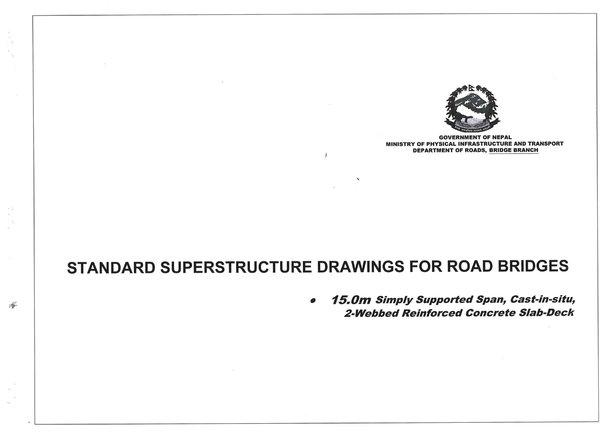 15.0m simply supported span, cast-in-situ, 2-webbed reinforced concrete ...
