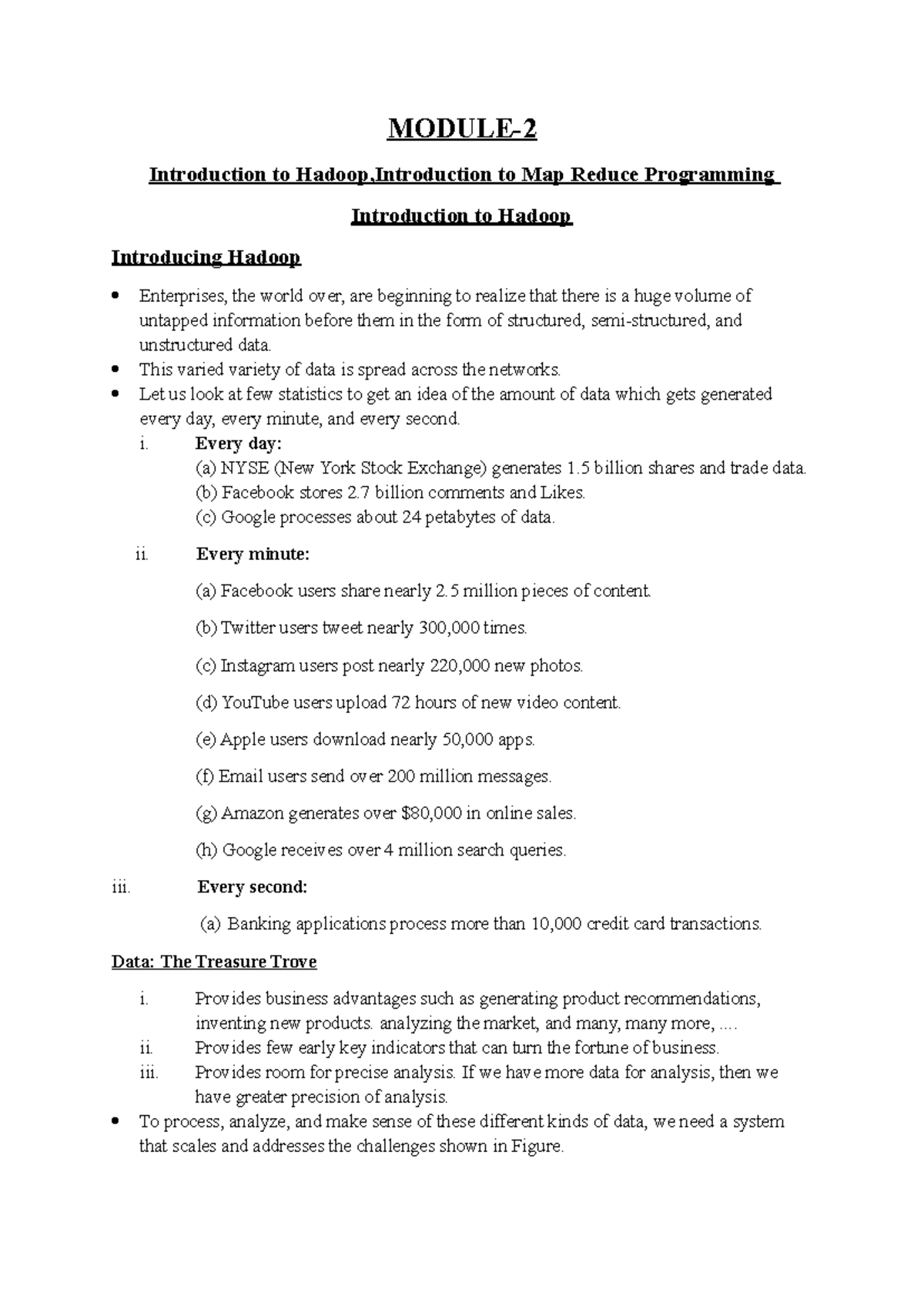Module-2: Introduction to Hadoop & MapReduce Programming Overview - Studocu