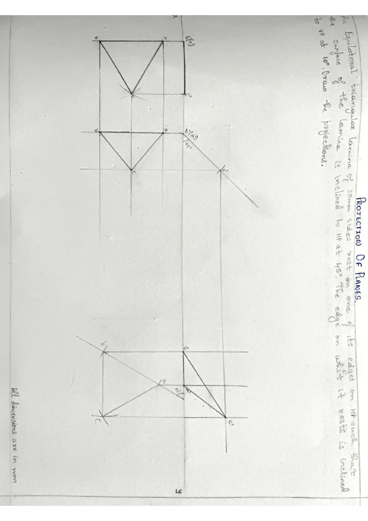 Projection of Planes - Detailed Projections of Various Laminae - Studocu