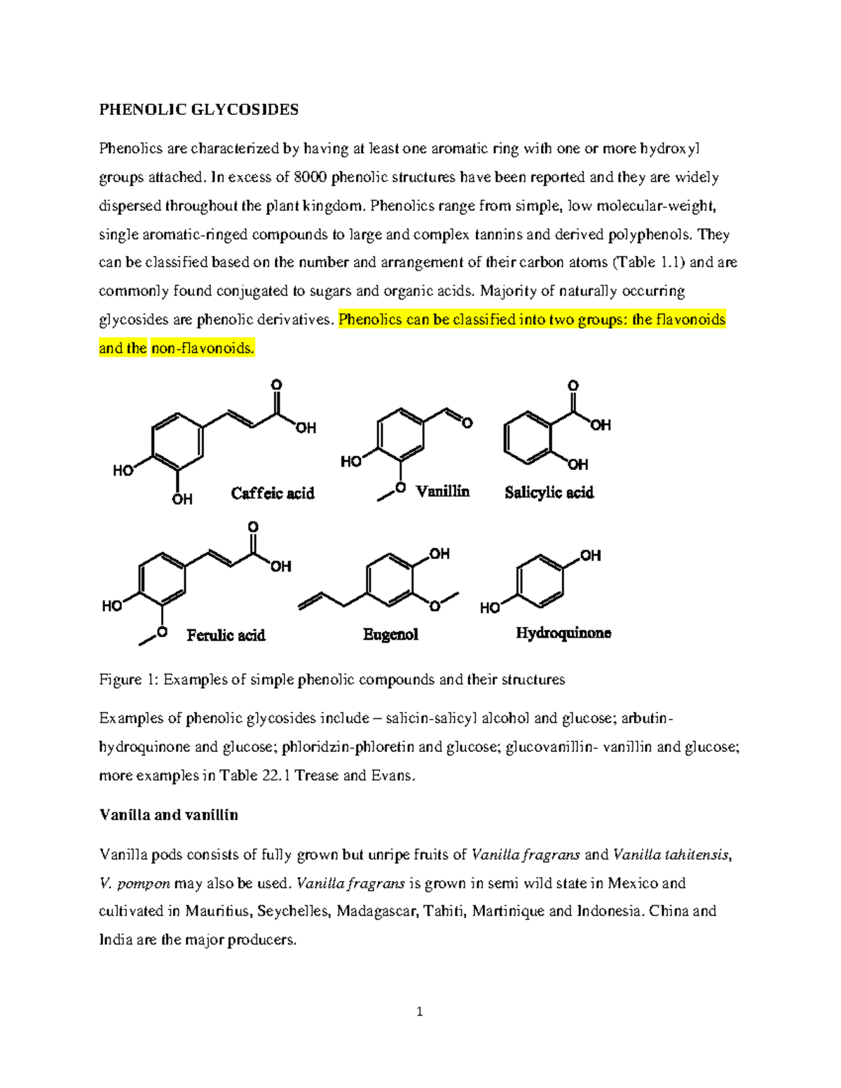 Phenolic and Flavonoid Glycosides: Detailed Study Notes on ...